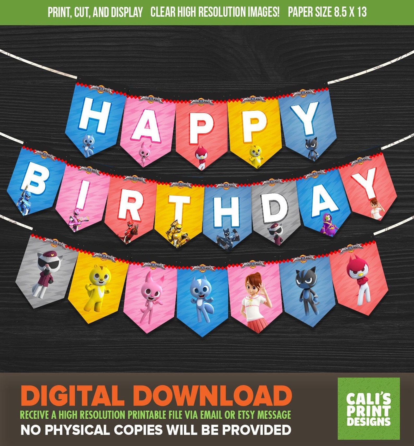 Printable Miniforce Birthday Banners Mini Force Birthday - Etsy