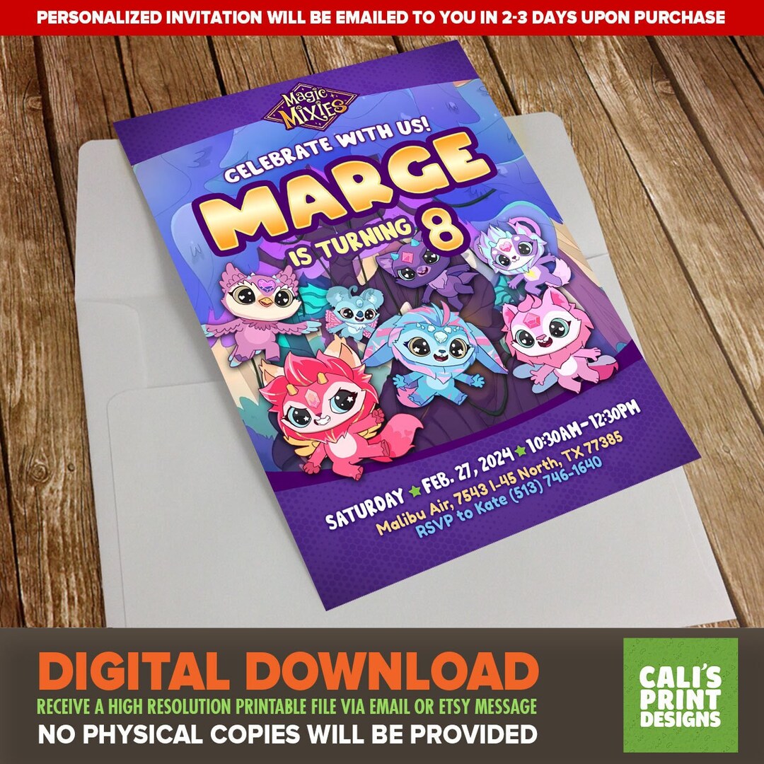 Personalized Magic Mixies Digital Invitation - Magic Nixies Birthday ...