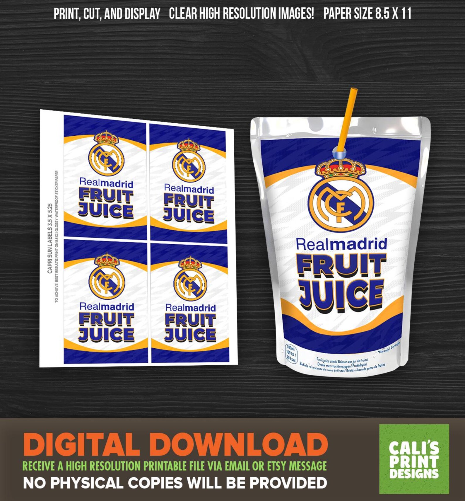 Real Madrid Caprisun Label Real Madrid Party FC Banderín Real Madrid ...