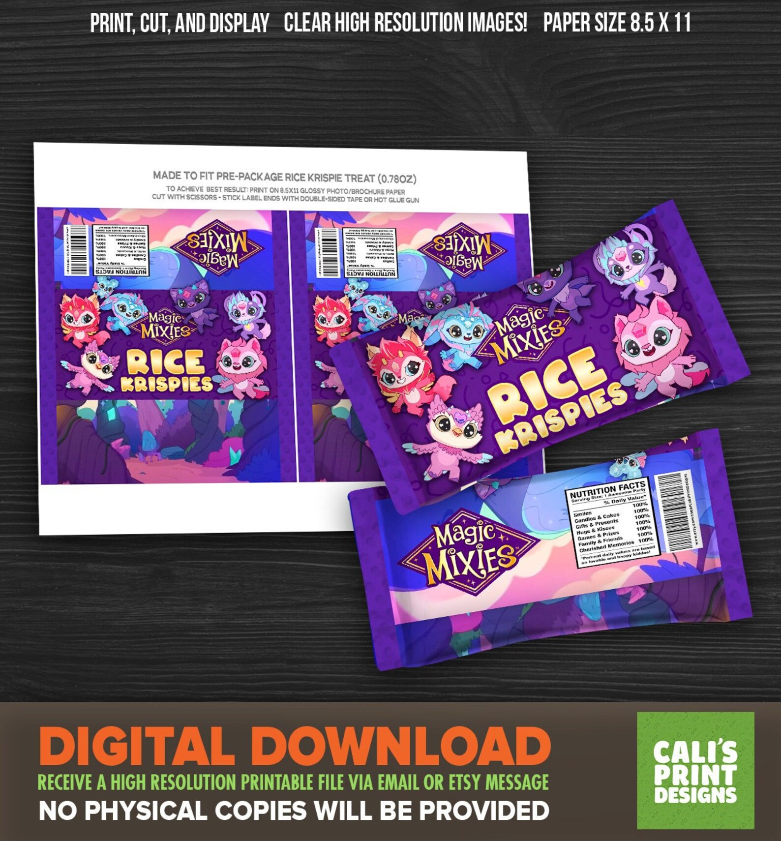 Printable Magic Pixies Rice Krispies Label Magic Nixies Birthday ...