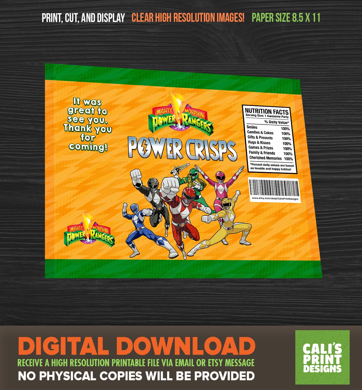 Printable Power Danger Chip Bag Labels Super Sentai Birthday - Etsy