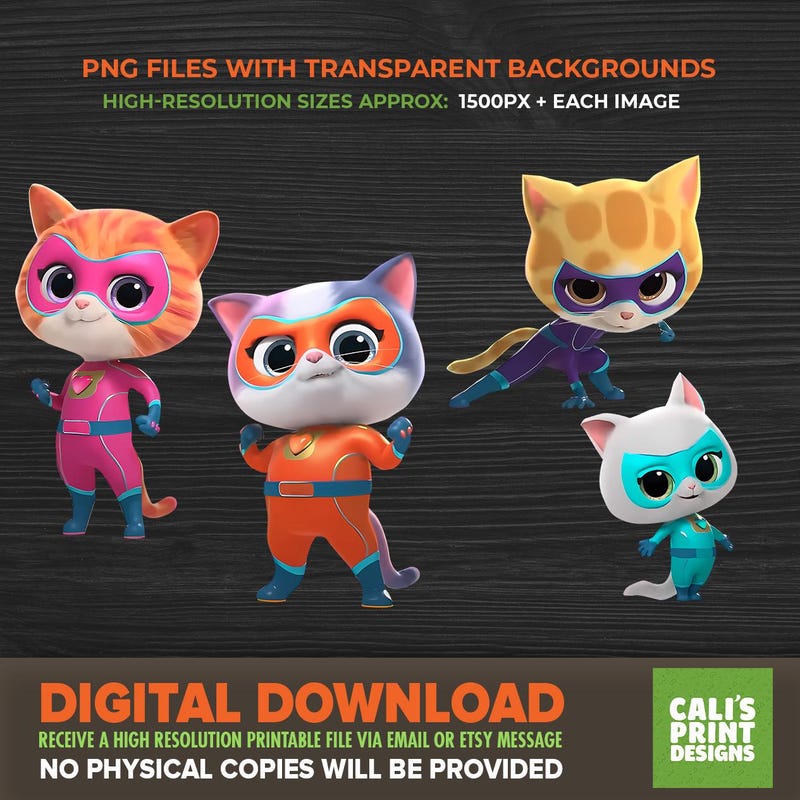 Superkitties Clipart - Etsy