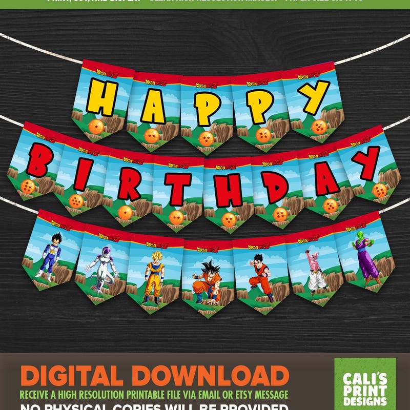 Dragon Ball Z Banner - Etsy