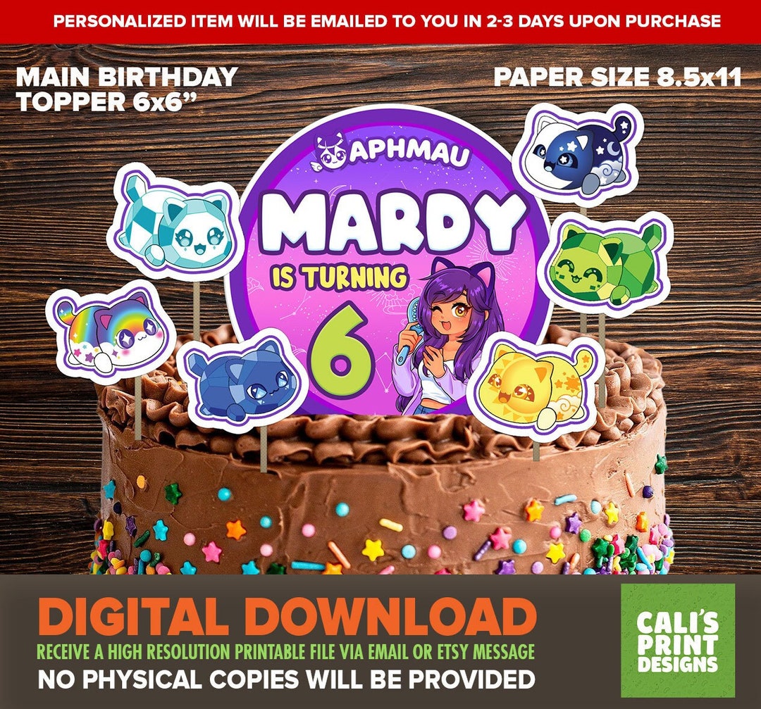 Personalized Aphmau Cake Topper - Aphmau Party - Meemeows - Etsy