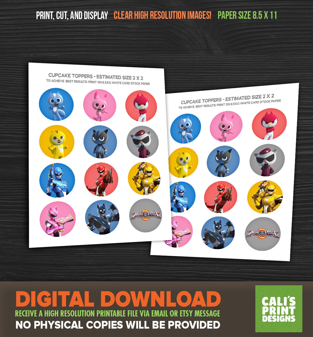 Printable Miniforce Cupcake Toppers Mini Force Poli Birthday - Etsy Canada
