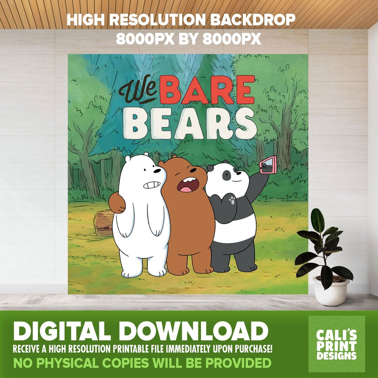 Printable We Bare Bears Backdrop Background Birthday We Bare | Etsy