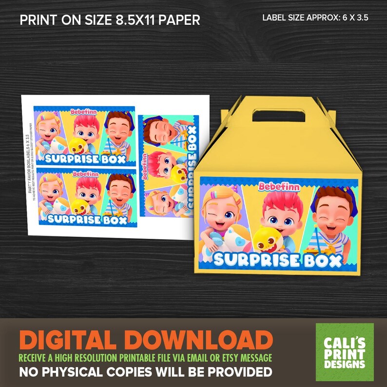 Printable Babyfin Party Favor Box Label - Bebefinn Gable Box - Baby ...