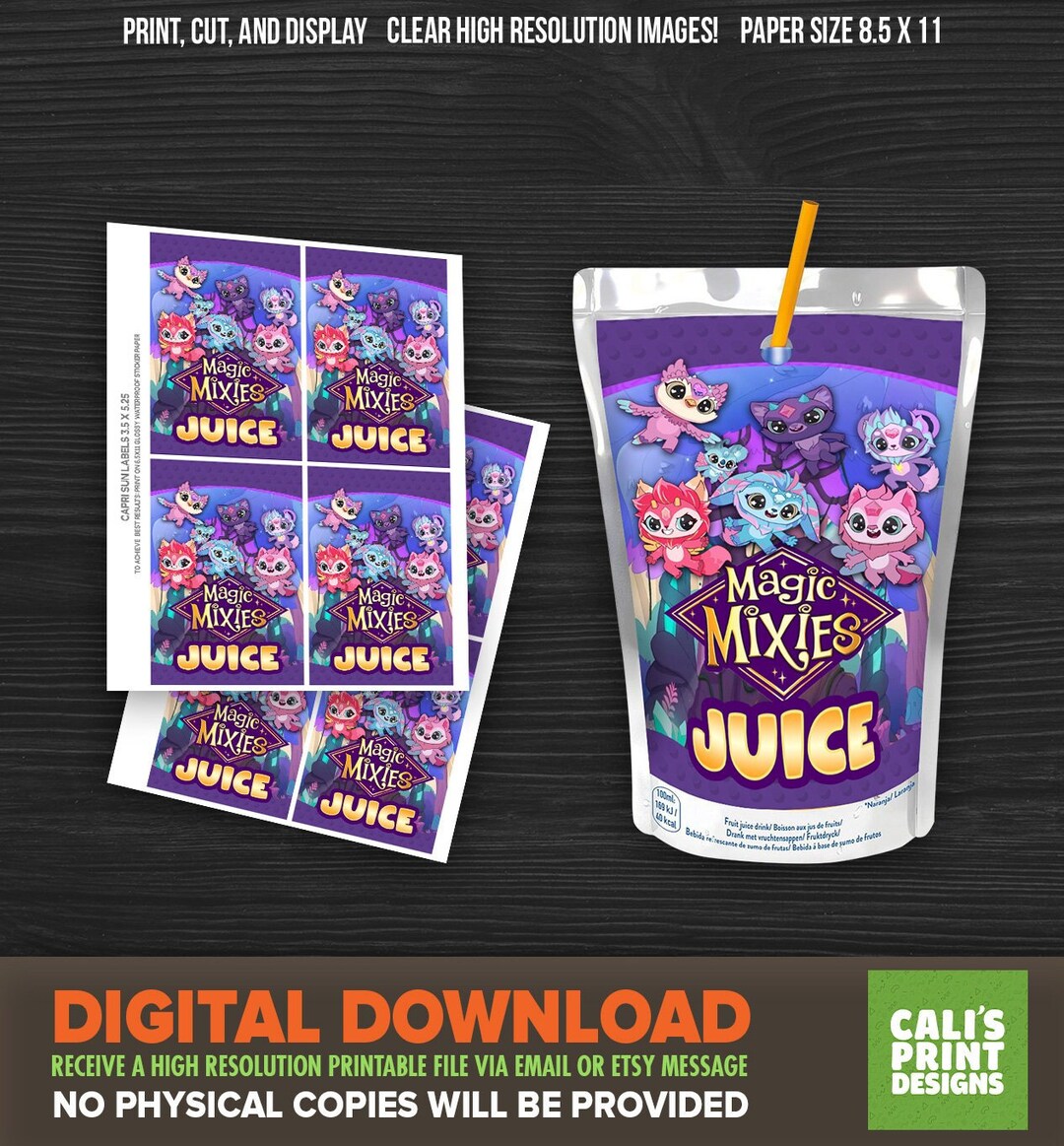 Printable Magic Pixies Capri Sun Label Magic Nixies Birthday Instant ...
