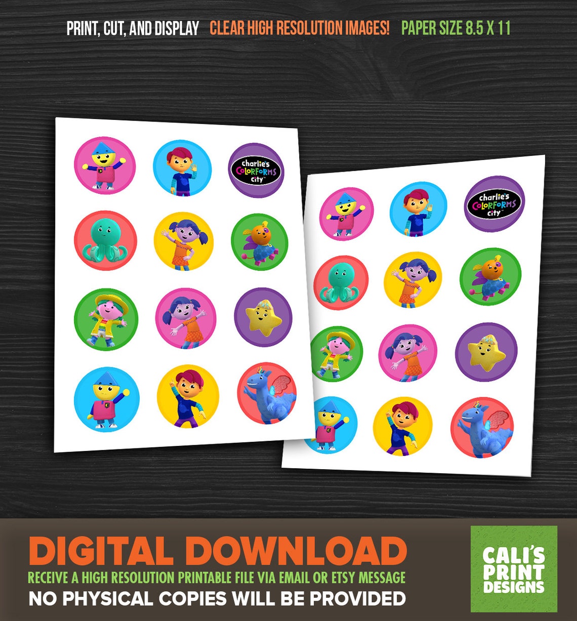 Printable Charlie Colorforms Cupcake Toppers Charlie - Etsy