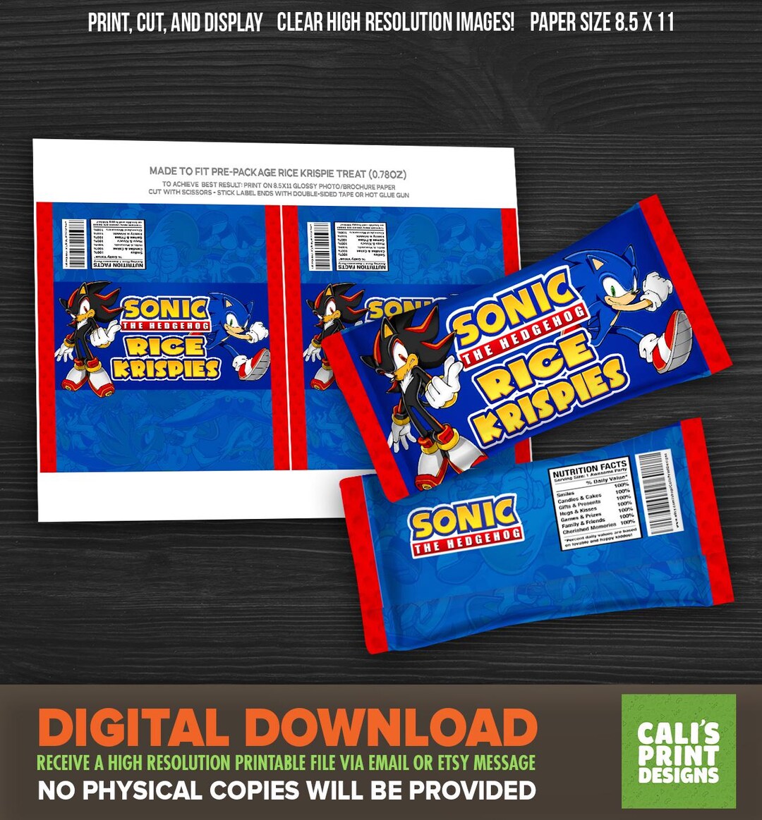 Printable Sinoc the Hedgepig Rice Kripies Labels - Sonic Birthday ...