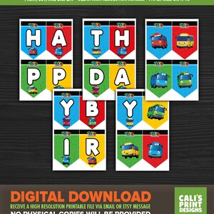 Printable Tayo the Little Bus Birthday Banner - Tayo Birthday Supply ...