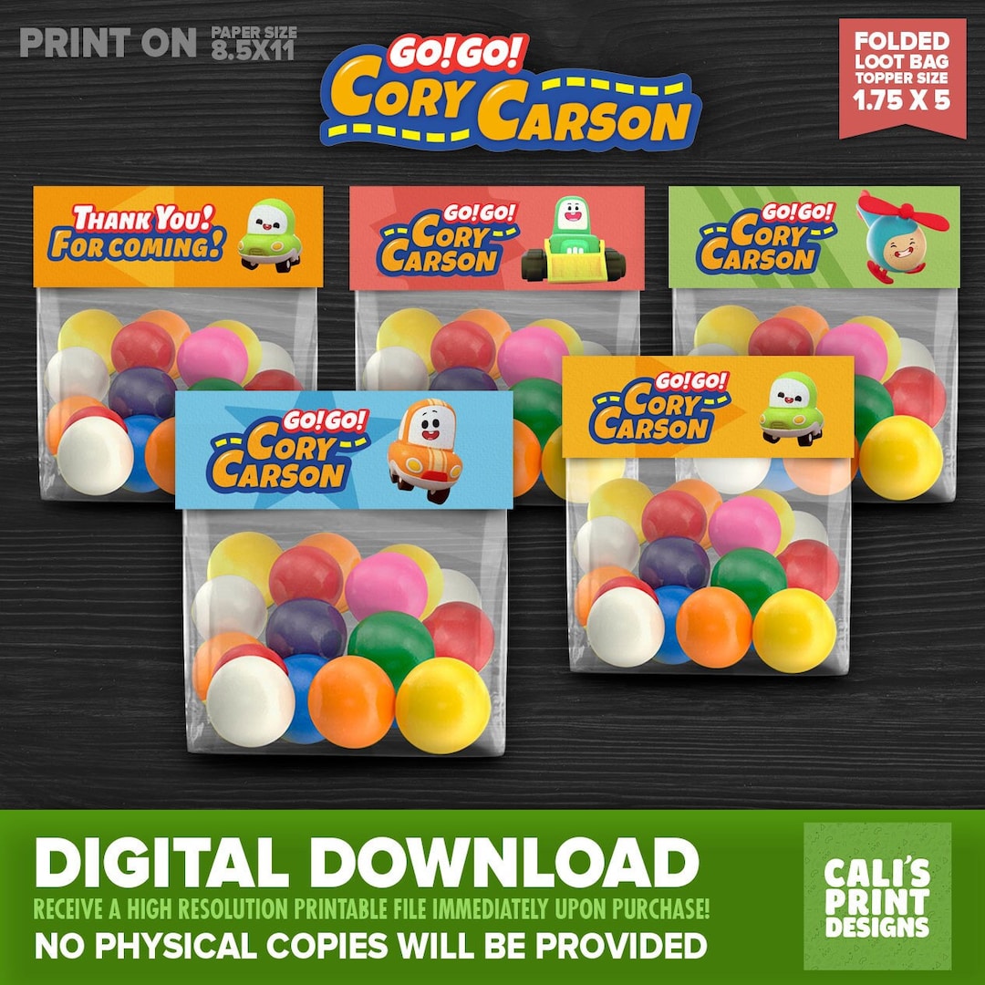 Printable Go Go Cory Carson Happy Birthday Loot Bag Toppers - Cory ...