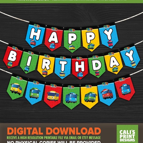 Tayo the Little Bus Thank You Tags Instant Download Printable - Etsy UK