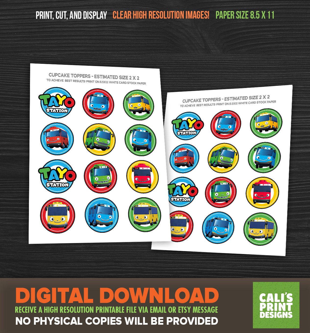 Printable Tayo the Little Bus Cupcake Toppers Tayo Party - Etsy Canada