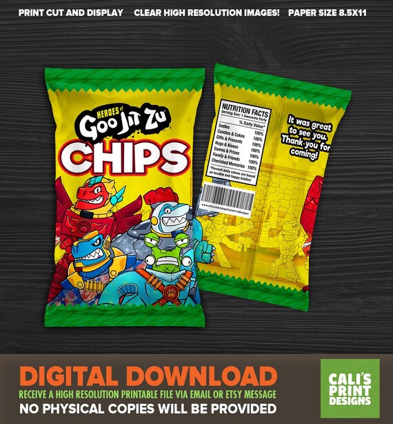 Printable Goo Jit Zu Chips Labels Goojitzu Labels Goo Jit | Etsy Canada