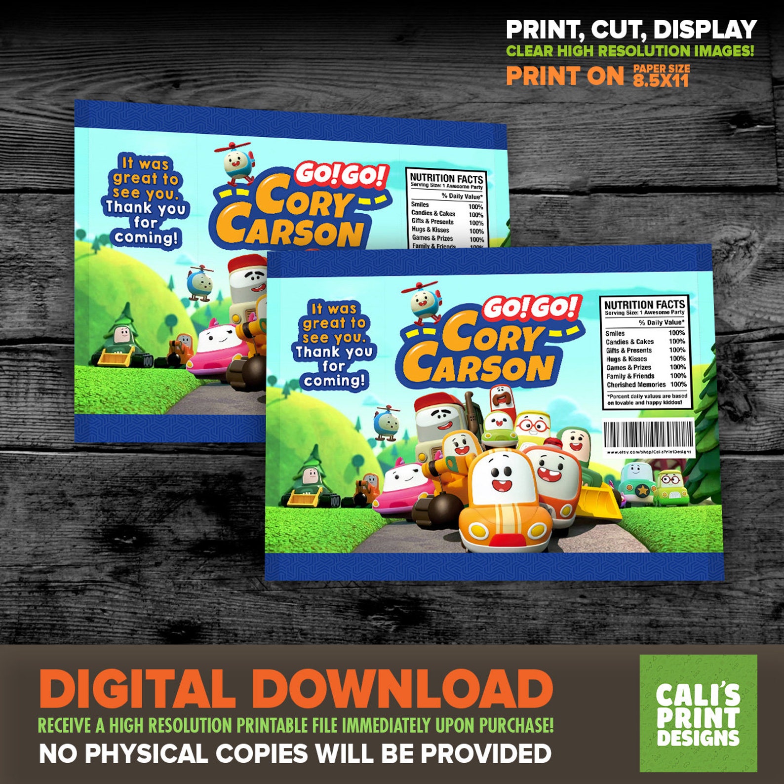 Printable Go Go Cory Carson Chip Bag Wrapper Cory Carson - Etsy