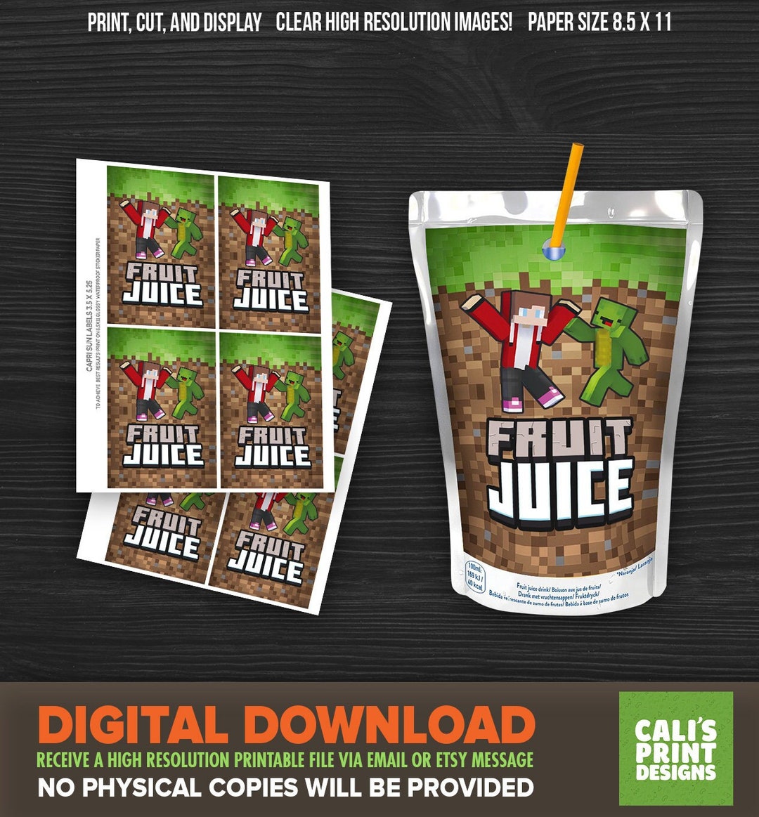 Printable Maizen Mikey JJ Caprisun Label Mikey JJ Party Maizen - Etsy ...