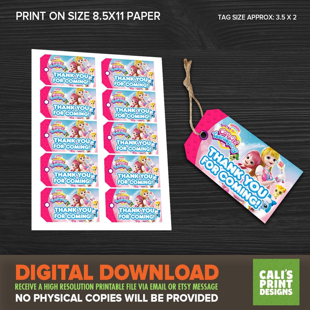 Printable Catch! Teenieping Thank You Tag - Catch! Teenieping Tag ...