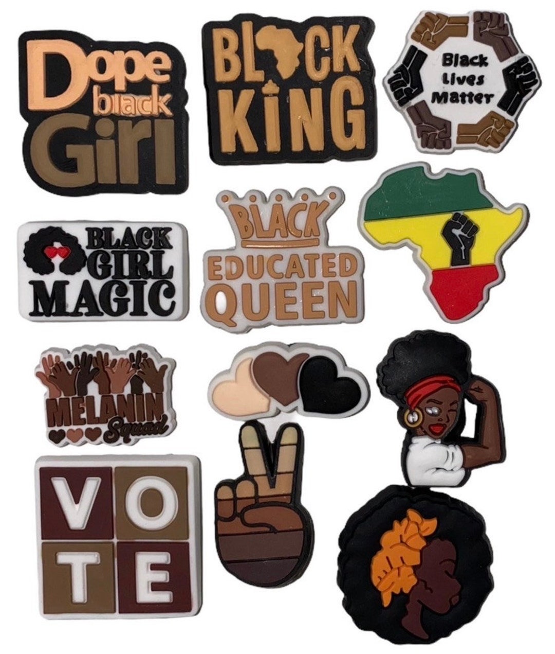 For the Culture BLM Shoe Charm Melanin Dope Black Girl Black Girl Magic ...