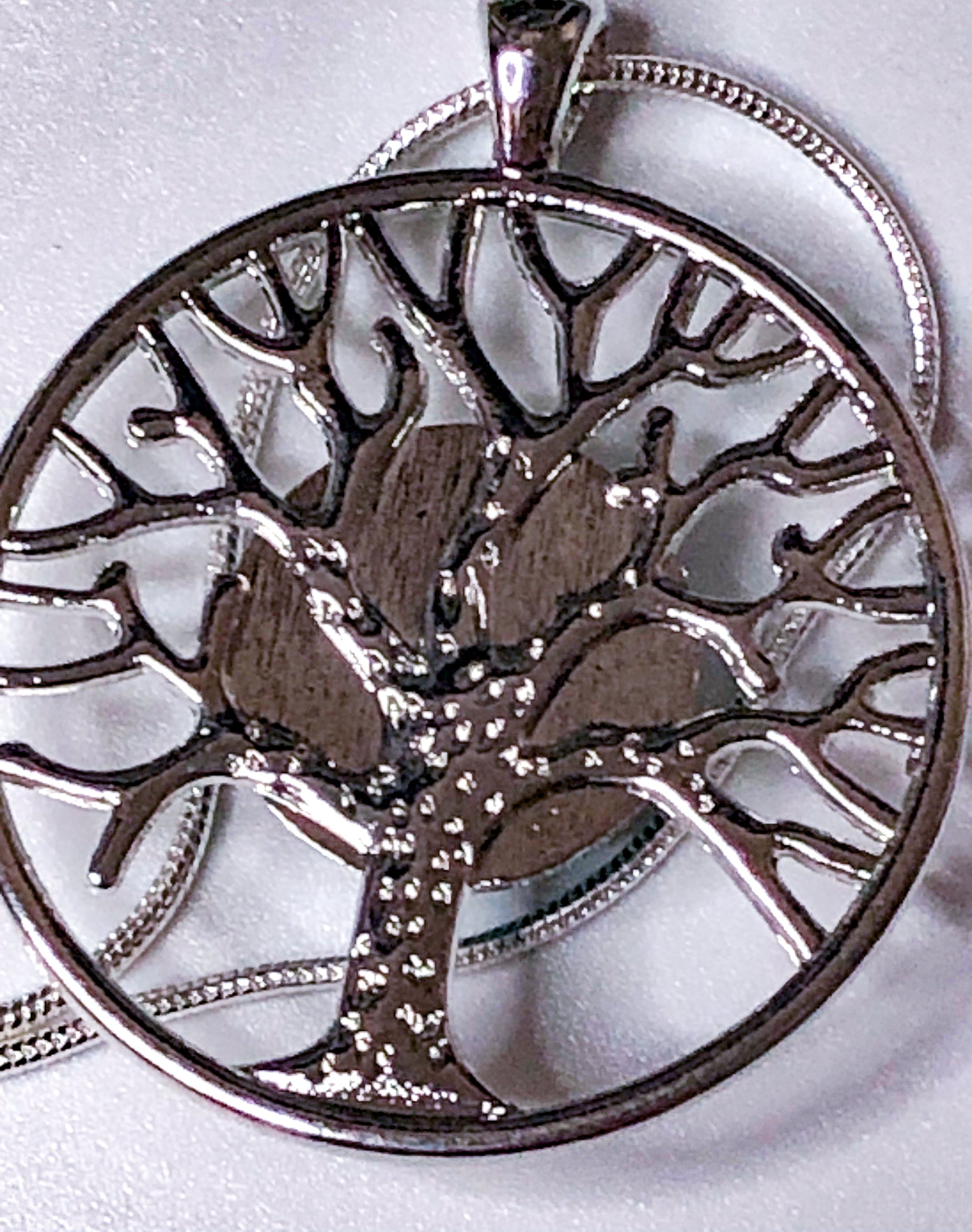 Árbol de la vida colgante de plata en la cadena de collar de - Etsy España