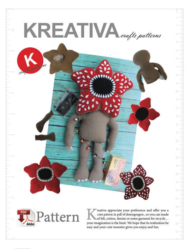 Demogorgon PDF Monster Pattern Plush Toy Sewing Craft - Etsy