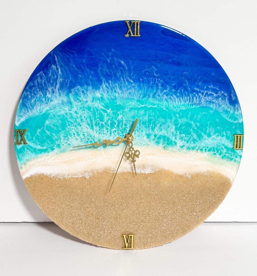 Resin Ocean Wave Wall Clock, Coastal Home Decor - Etsy