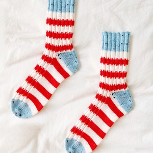 Classic Ribbed Socks Slip Stitch Knitting Easy Knitting Pattern the ...