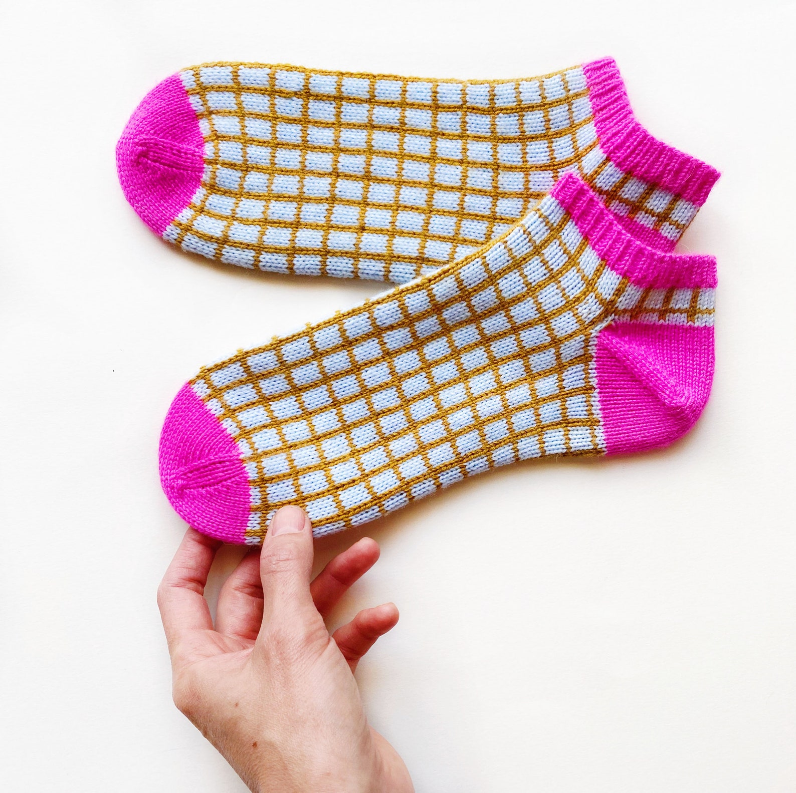 Easy Colorwork Socks Pattern the Little Boxes Socks - Etsy Canada