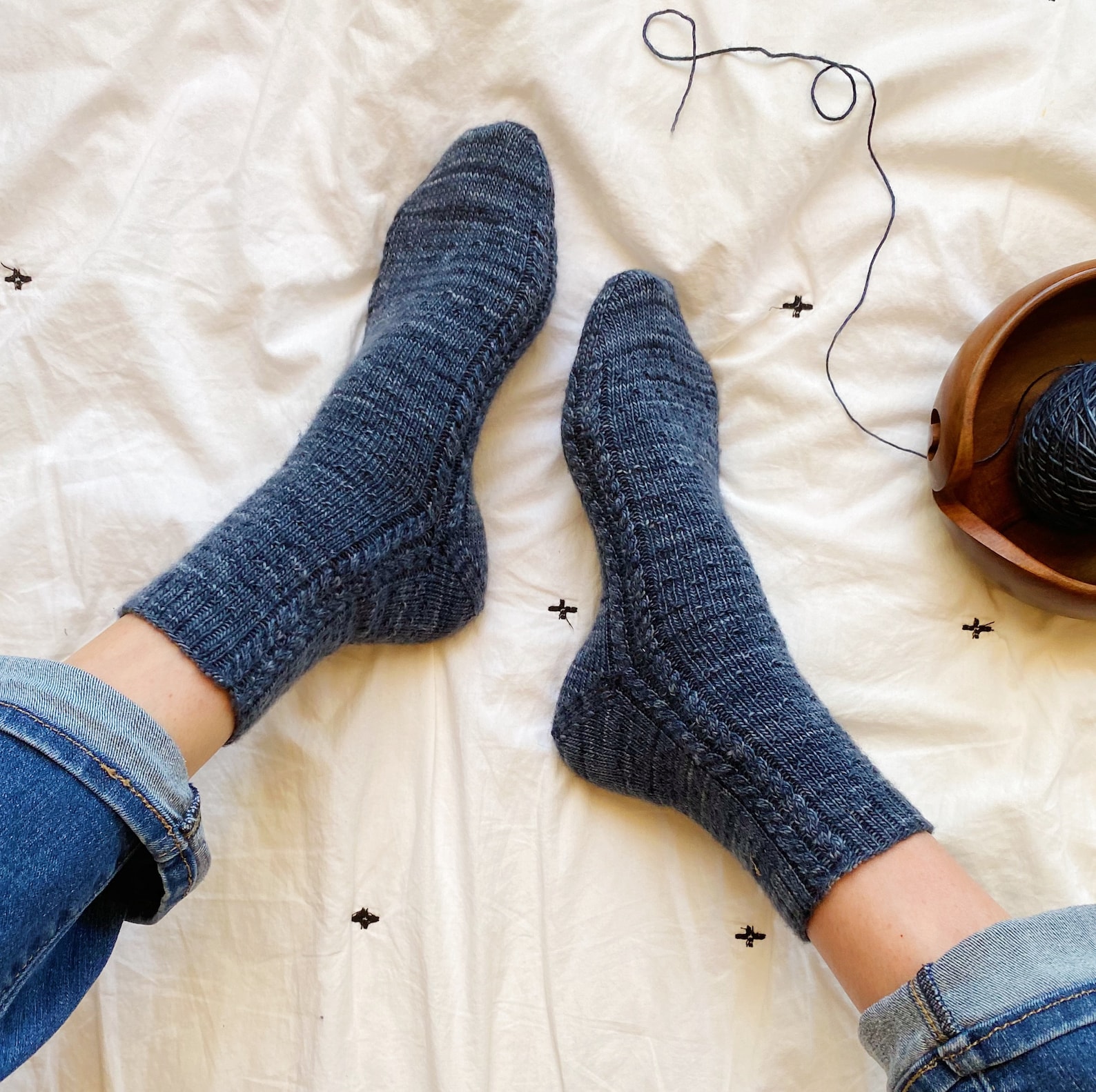 Easy Cabled Socks Knitting Pattern the Little Black Socks - Etsy