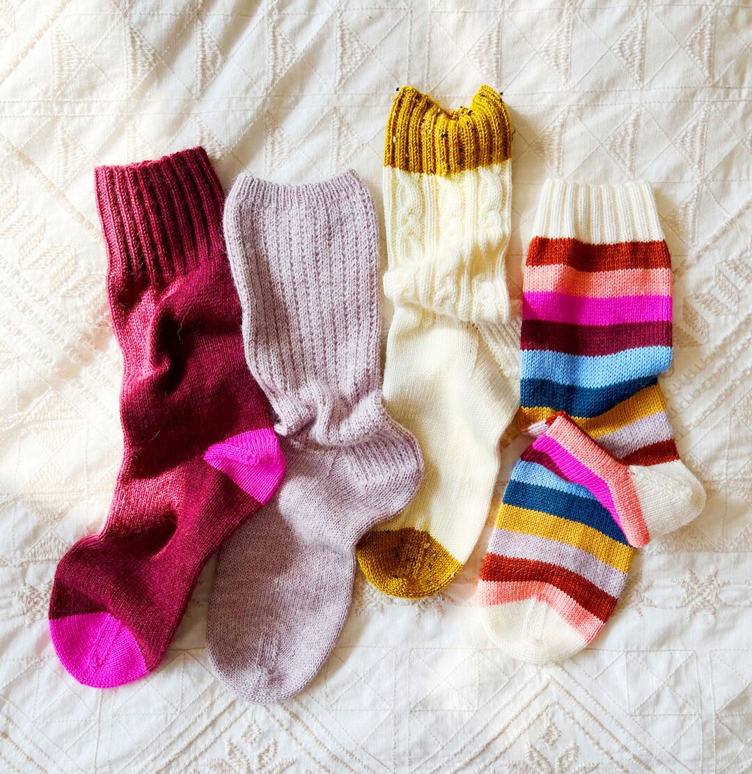 The Slouch Sock Set ~ Easy, Beginner Sock Knitting Pattern, Knit Slouch ...