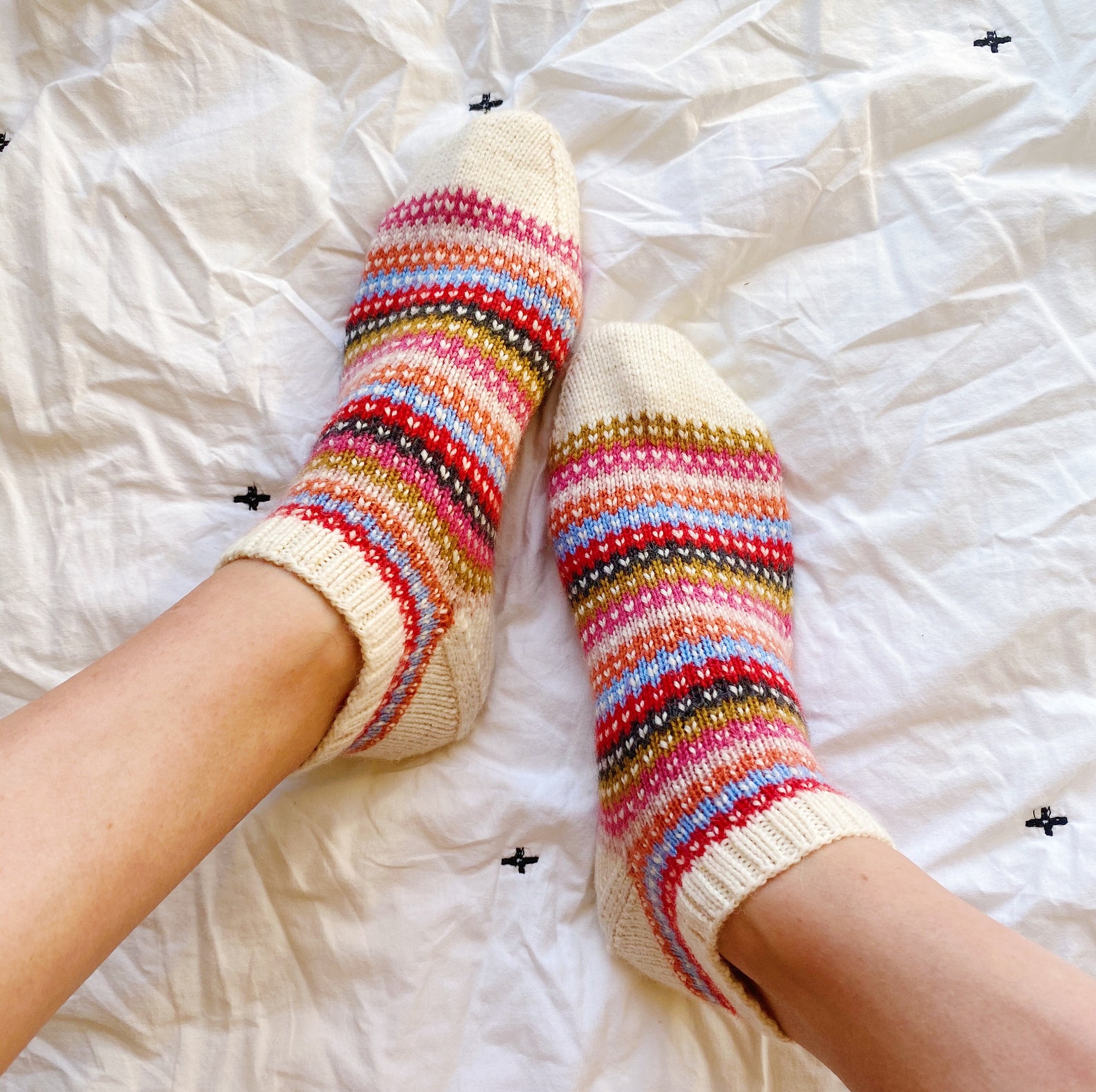 Easy Beginner Basic Colorwork Fair Isle Sock Knitting Pattern - Etsy