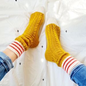 Easy Cable Sock Knitting Pattern ~ Beginner Friendly ~ the Cider House ...