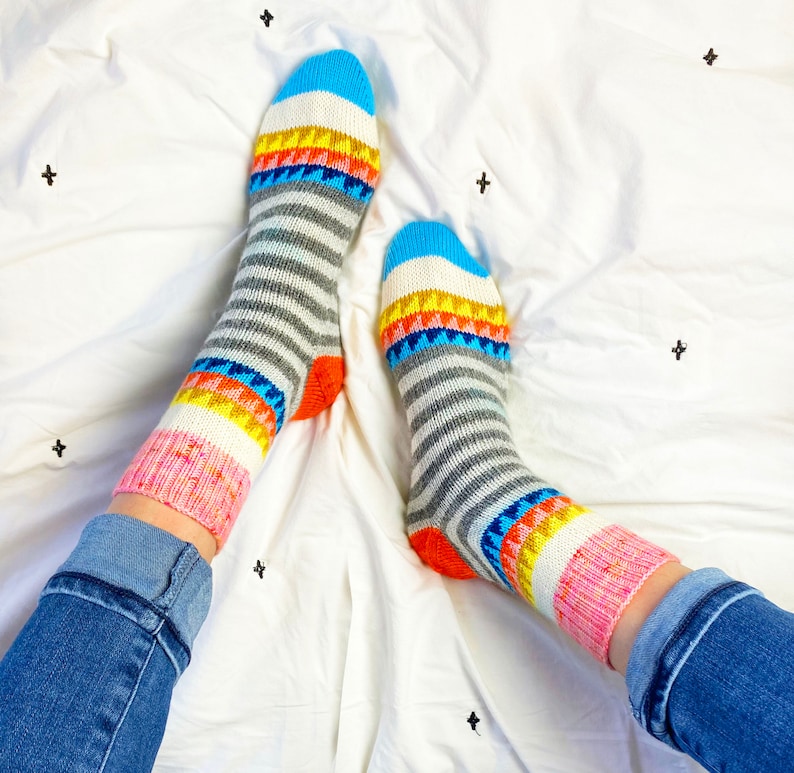 Lykke Socks Easy Beginner Colorwork Stranded Sock Knitting - Etsy
