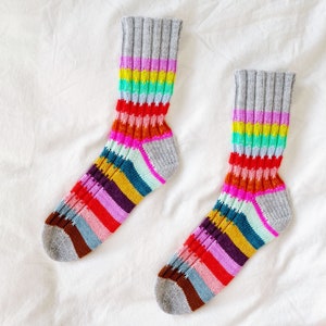 Classic Ribbed Socks Slip Stitch Knitting Easy Knitting Pattern the ...