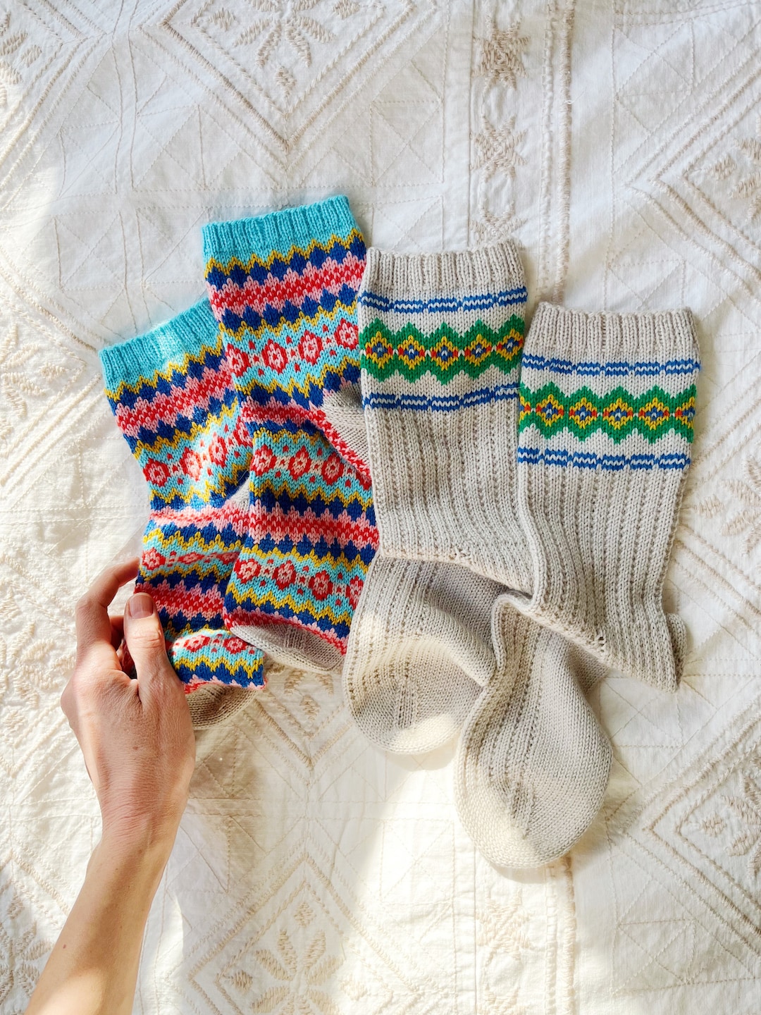 Easy Colorwork Sock Knitting Patterns ~ the Darrowby Sock Set! - Etsy