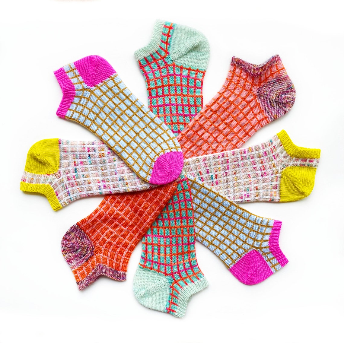 Easy Colorwork Socks Pattern the Little Boxes Socks - Etsy