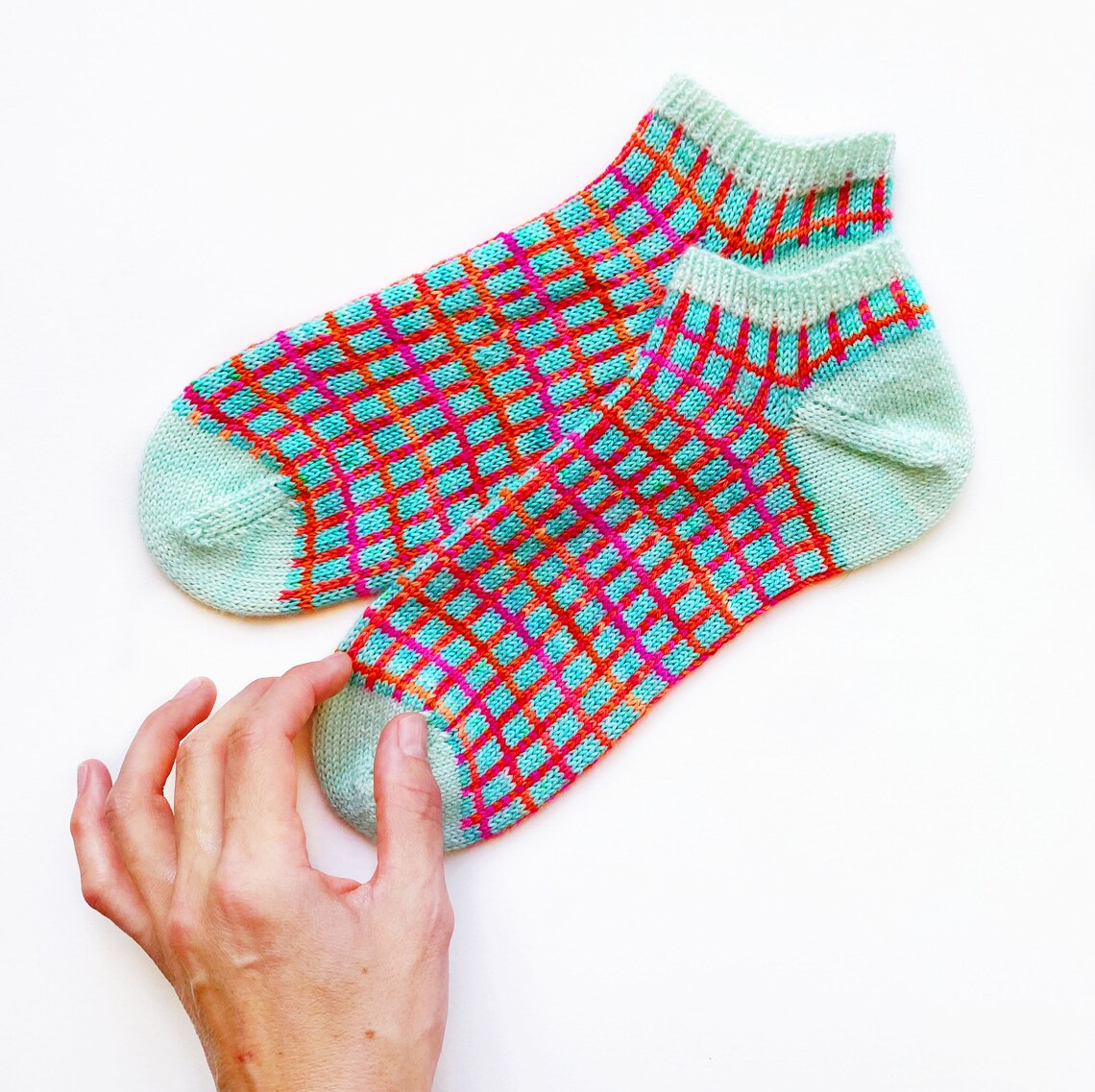 Easy Colorwork Socks Pattern the Little Boxes Socks - Etsy