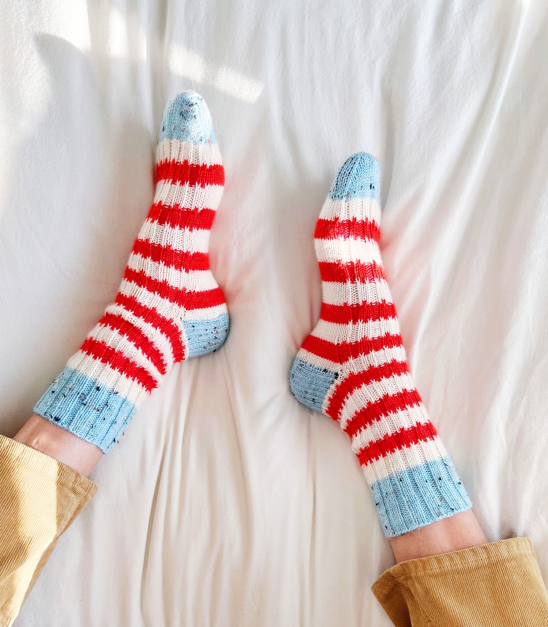 Classic Ribbed Socks Slip Stitch Knitting Easy Knitting Pattern the ...