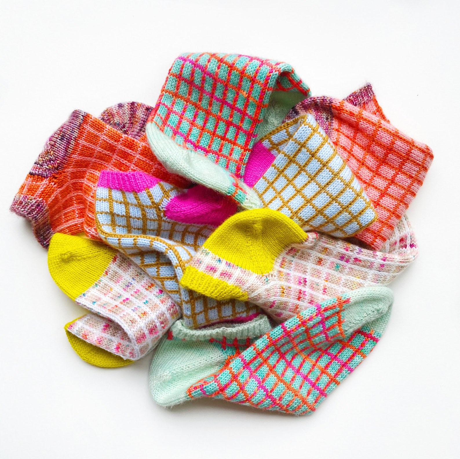 Easy Colorwork Socks Pattern the Little Boxes Socks - Etsy Canada