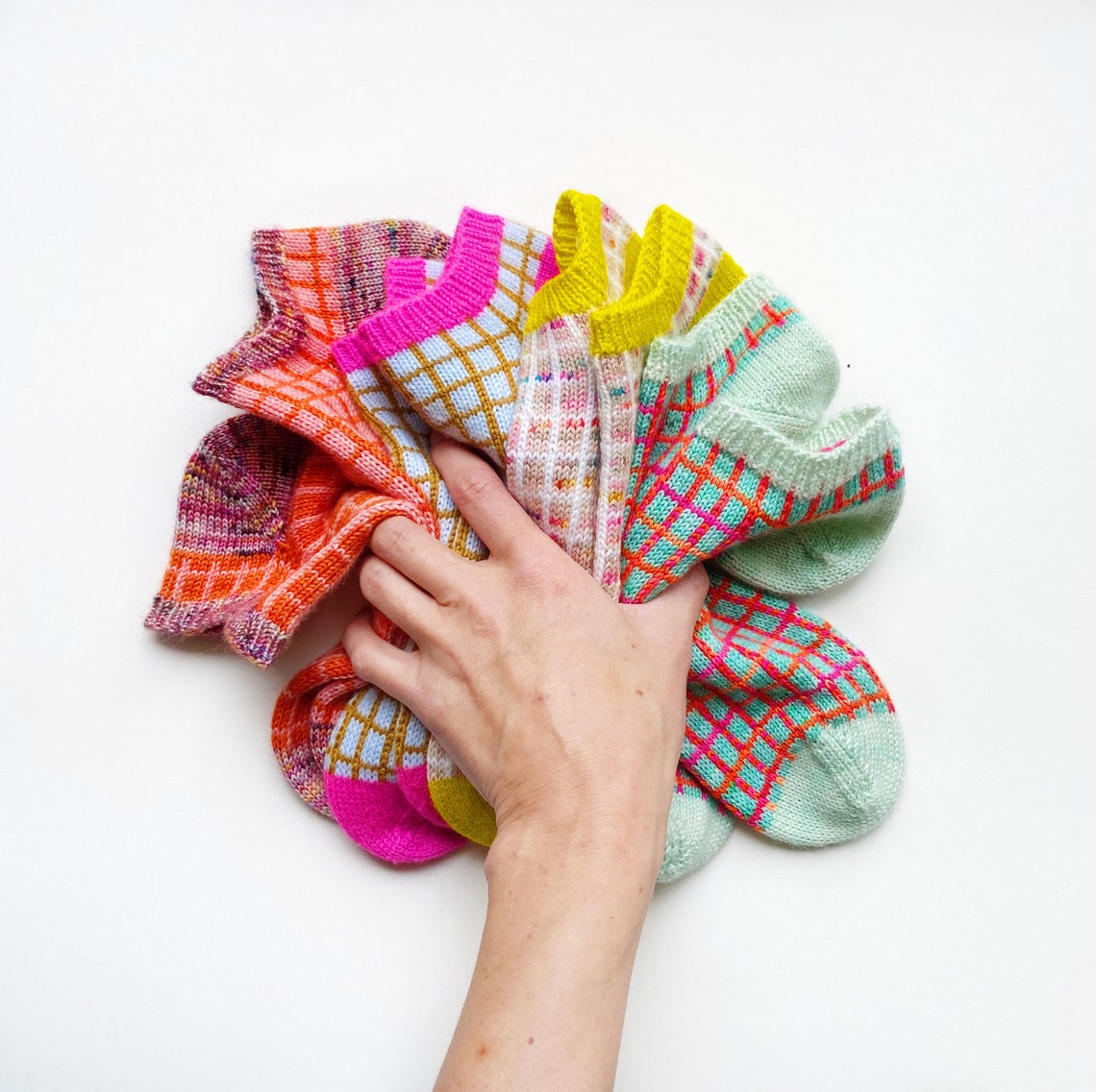 Easy Colorwork Socks Pattern the Little Boxes Socks - Etsy