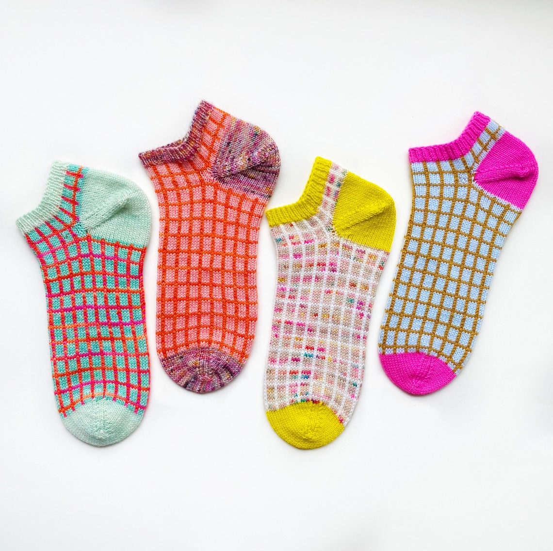 Easy Colorwork Socks Pattern the Little Boxes Socks - Etsy