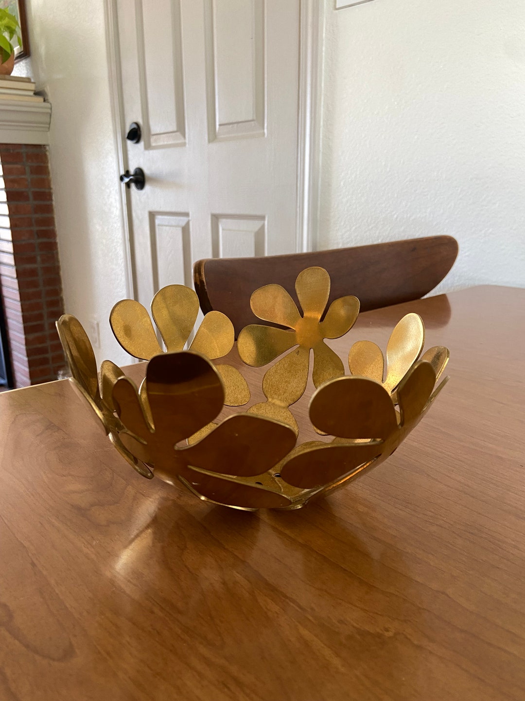 90s Monika Mulder for Ikea Brass Metal Floral Basket - Etsy