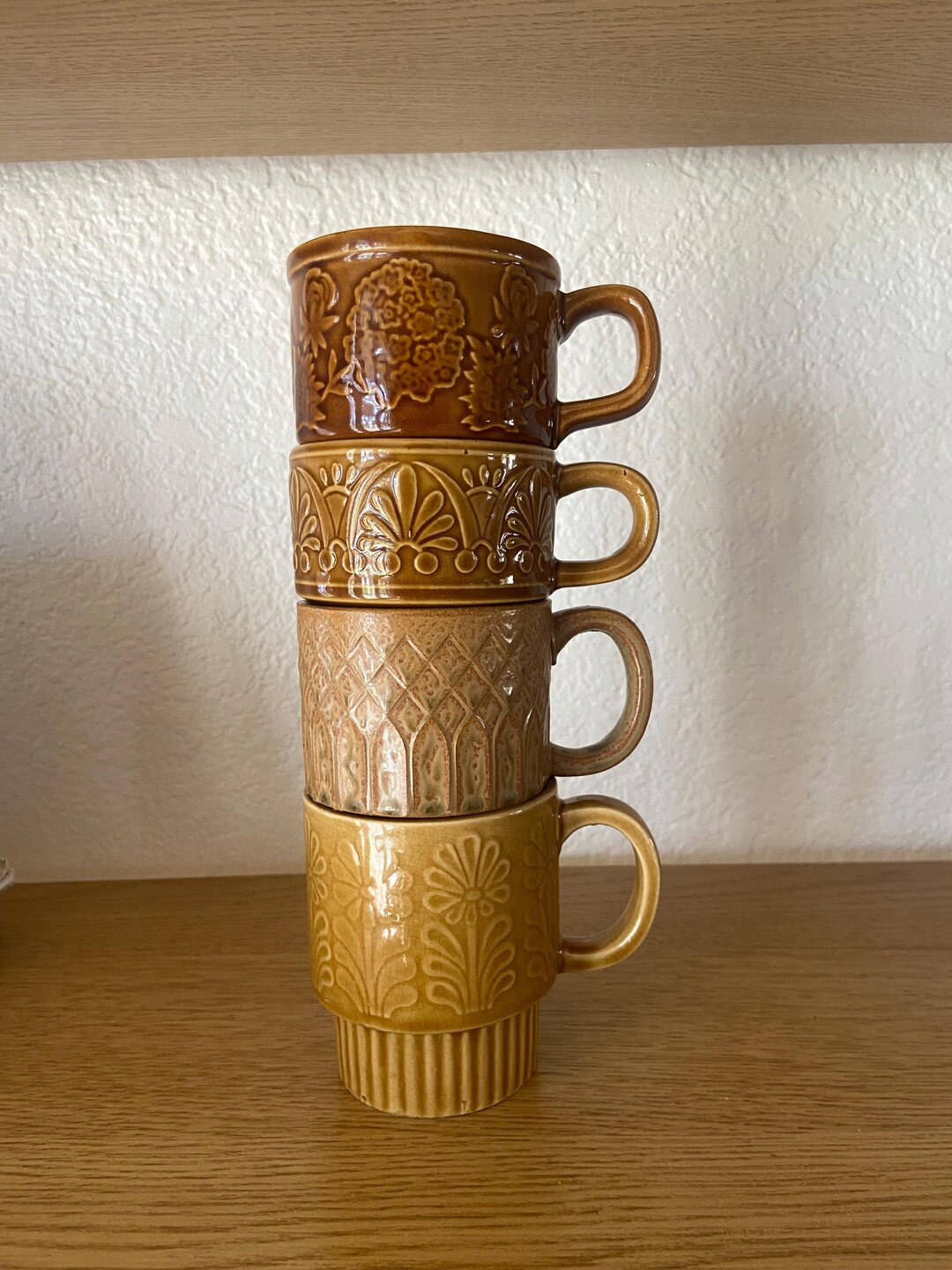 Lot of 4 Vintage Stacking Mugs - Etsy