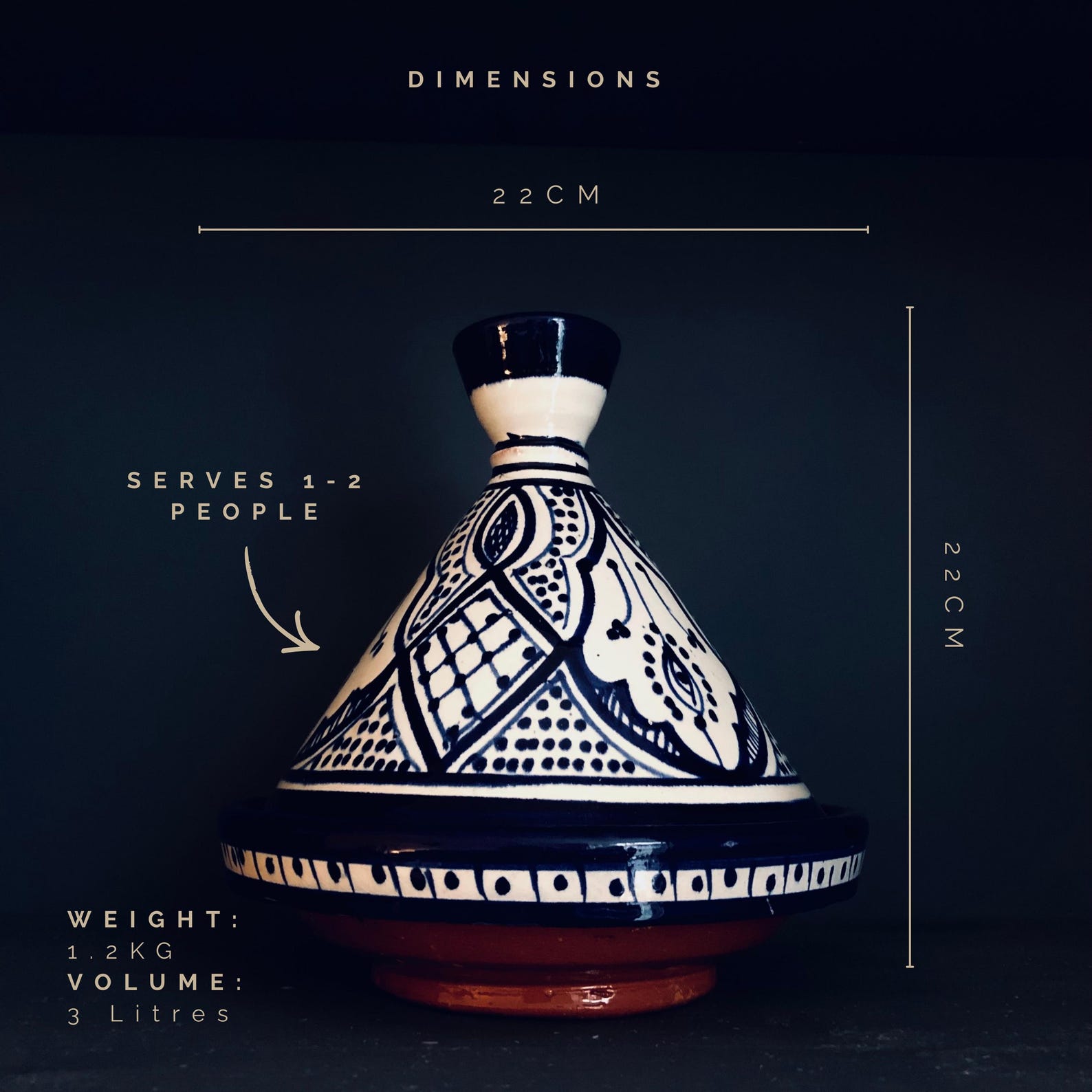 Moroccan Tagine Decorative Serving Dish | Blue White Ceramic Tagine ...