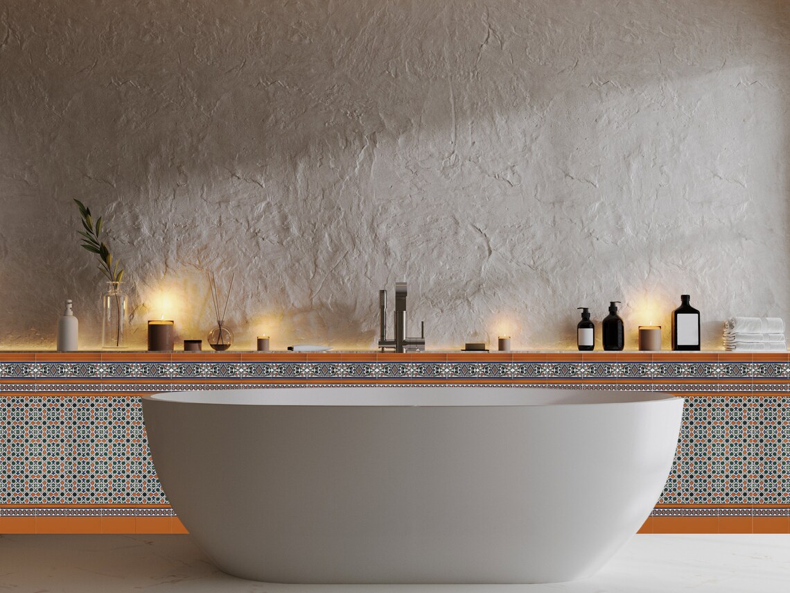 Moroccan Decorative Relief Tiles Glazed Ceramic Artisanal Craftsmanship ...