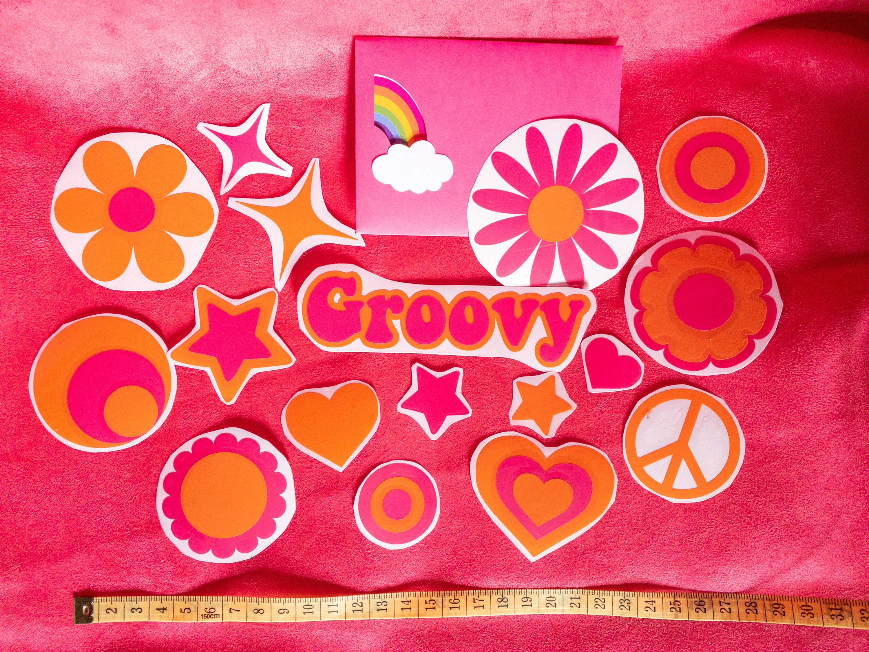 Vinyl Decal Sticker Set 1960's Style Groovy Hippie | Etsy