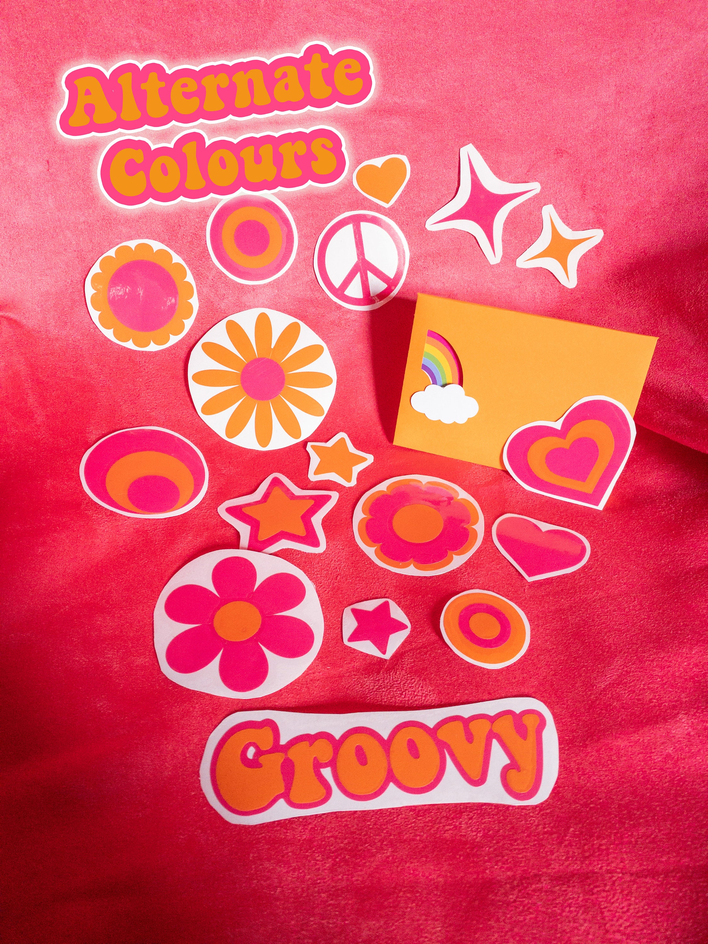 Vinyl Decal Sticker Set 1960's Style Groovy Hippie | Etsy