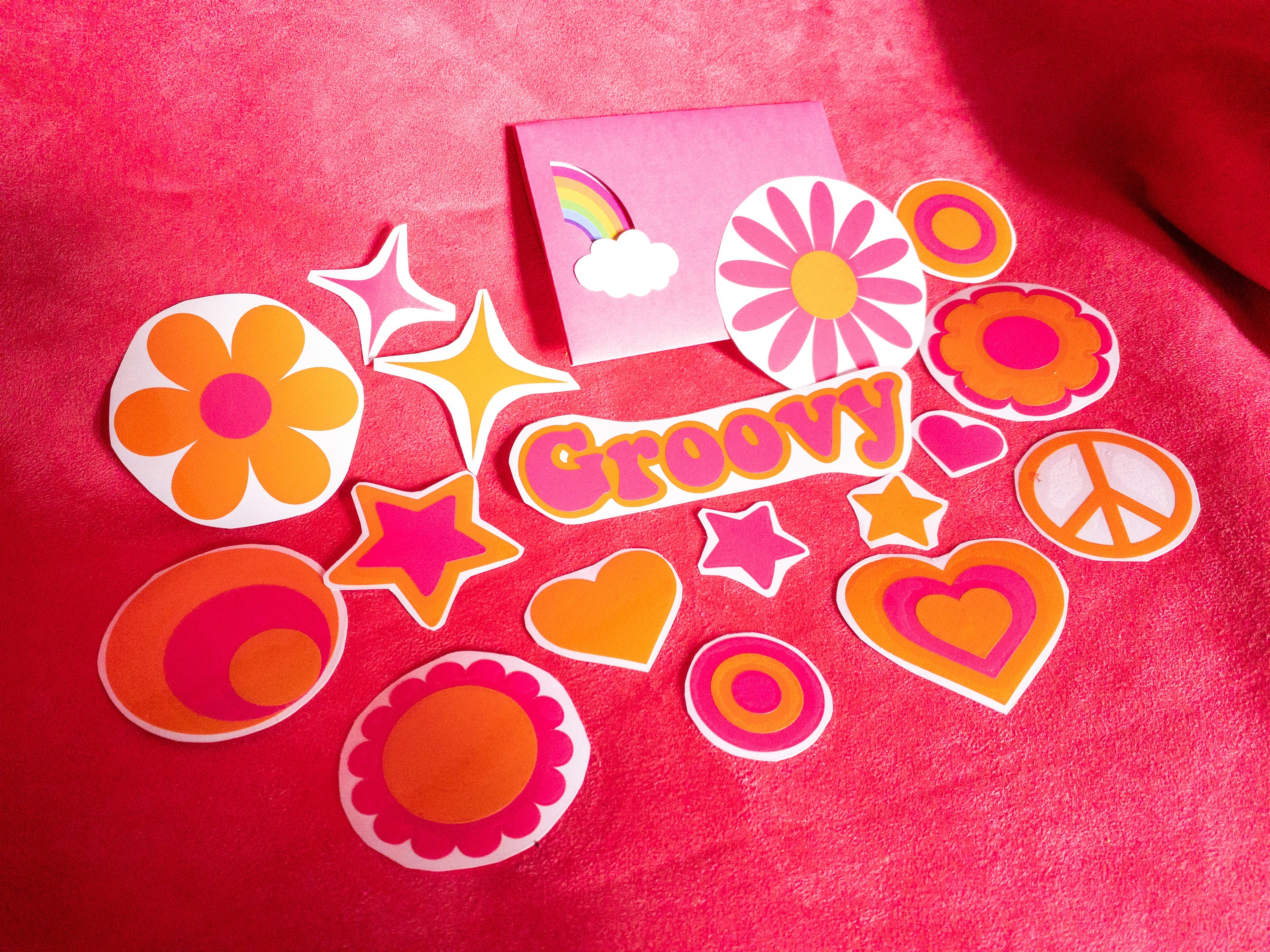 Vinyl Decal Sticker Set 1960's Style Groovy Hippie | Etsy