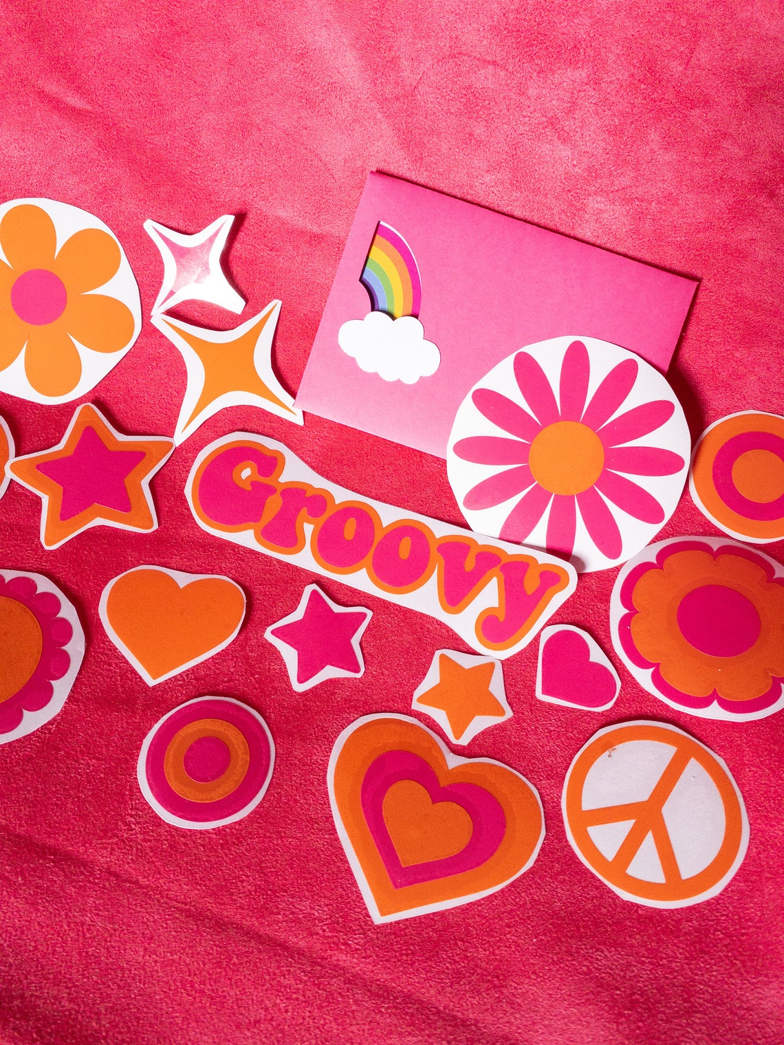 Vinyl Decal Sticker Set 1960's Style Groovy Hippie | Etsy