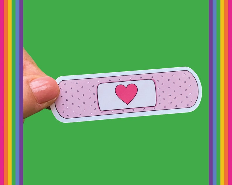 Cute Plaster Band Aid Kawaii Pink Fairycore Heart | Sticker Retro Style ...